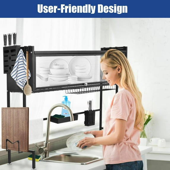 Dish Drying Rack Over Sink, Stainless Steel Over Sink Dish Rack with ...
