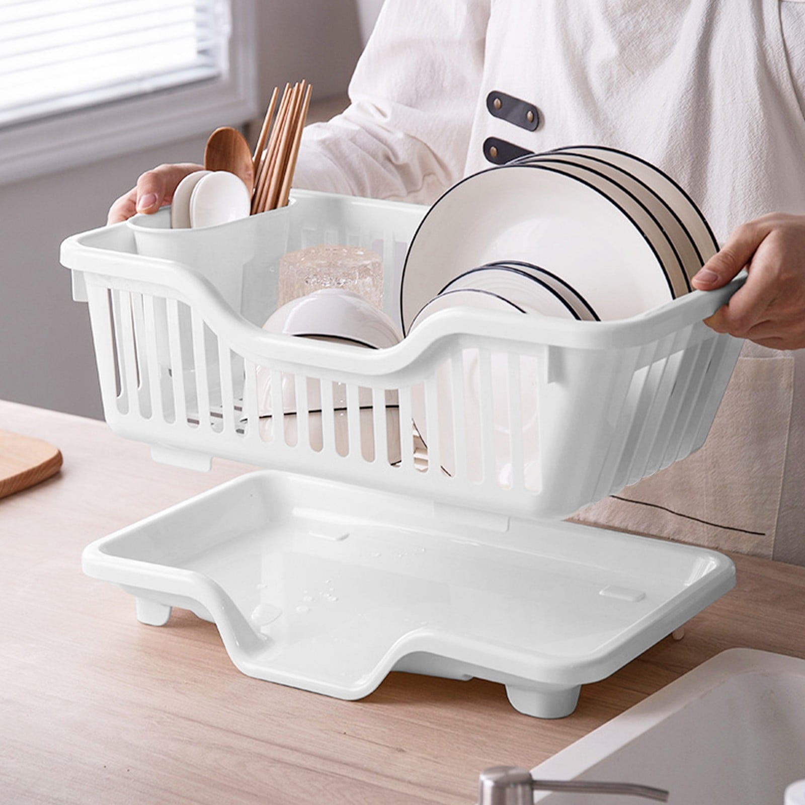 Dish Drying Rack Plastic Dish Racks for Kitchen Counter 18 Inch Large ...