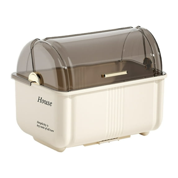 Dish Drying Rack,Plastic Plate Cup Dryer Holder with Lid Removable ...