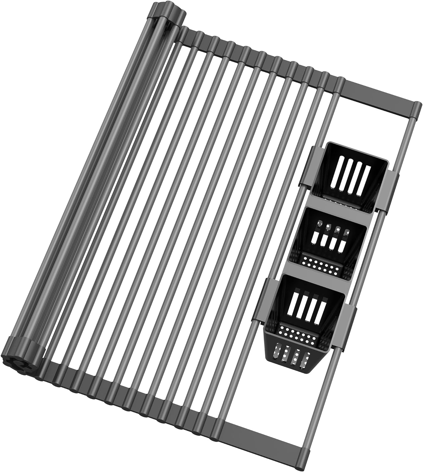 Dish Drying Rack, Silicone Wrapped Over The Sink Multipurpose Foldable ...