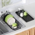 Dish Drying Rack Over the Sink Expandable In Small Black Drainer Dry ...