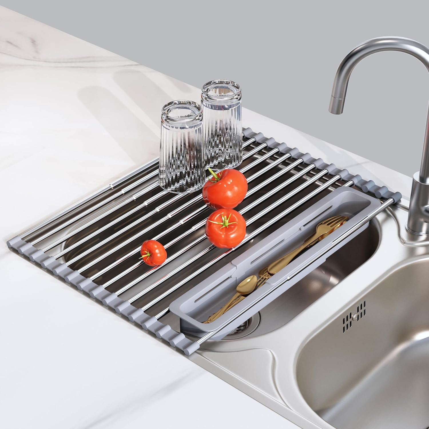 Sink dish drain rack, small dish drain rack in the sink, dish rack ...