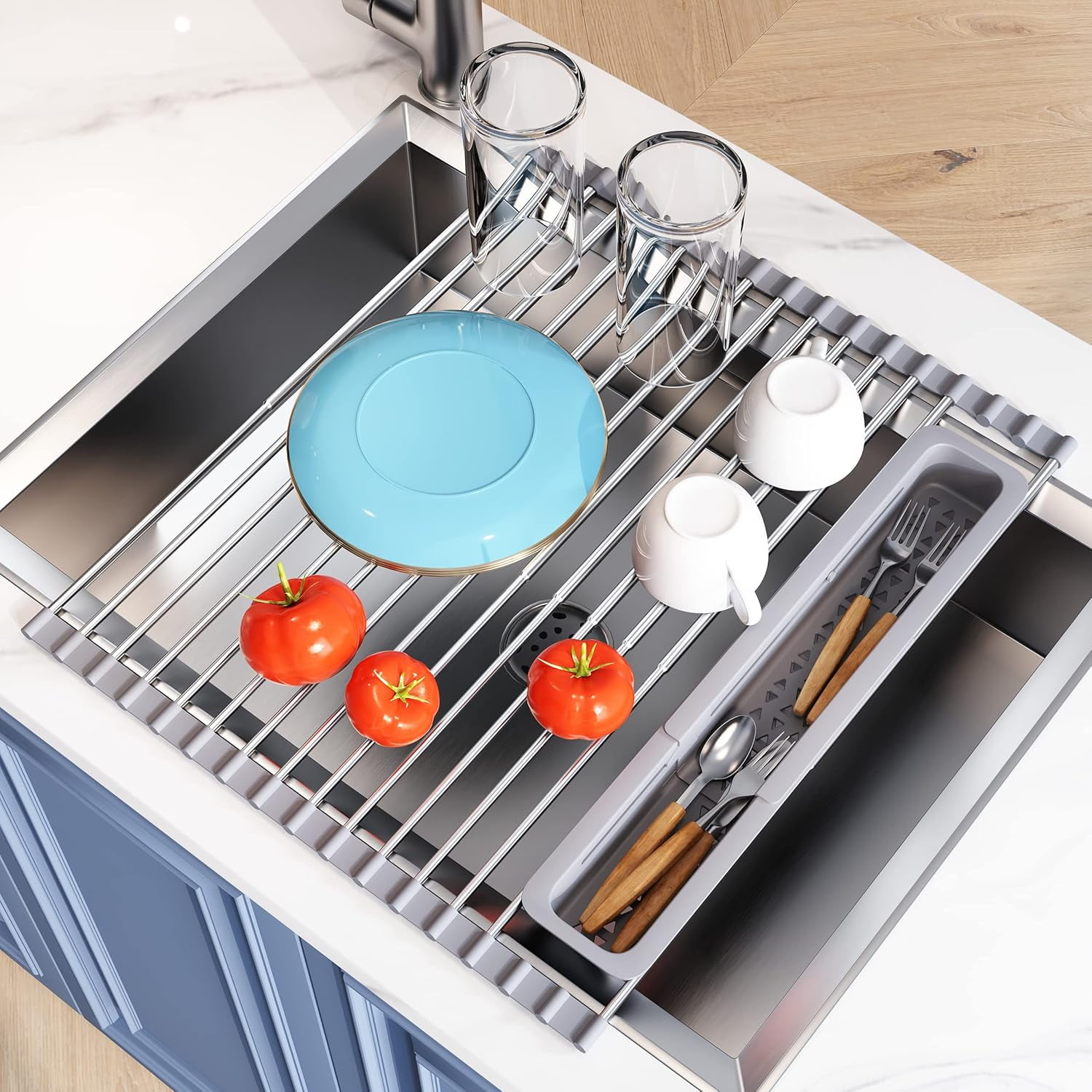 Sink dish drain rack, small dish drain rack in the sink, dish rack ...