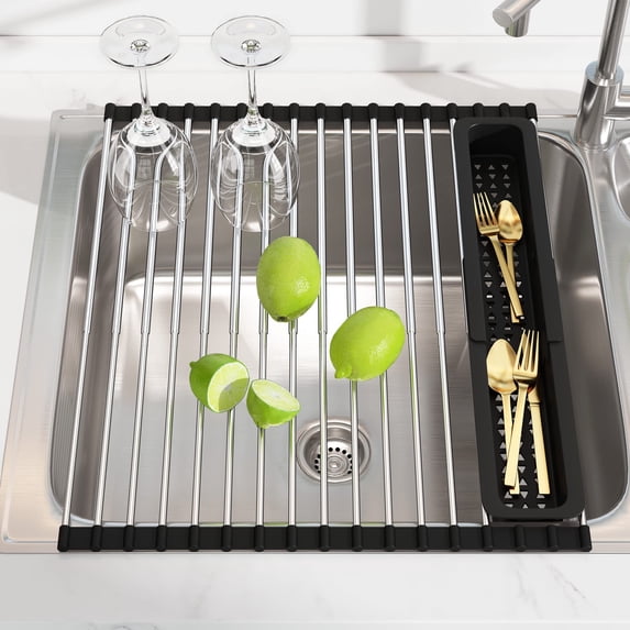 Dish Drying Rack in Sink, Expandable Stainless Steel Dish Drainers for ...