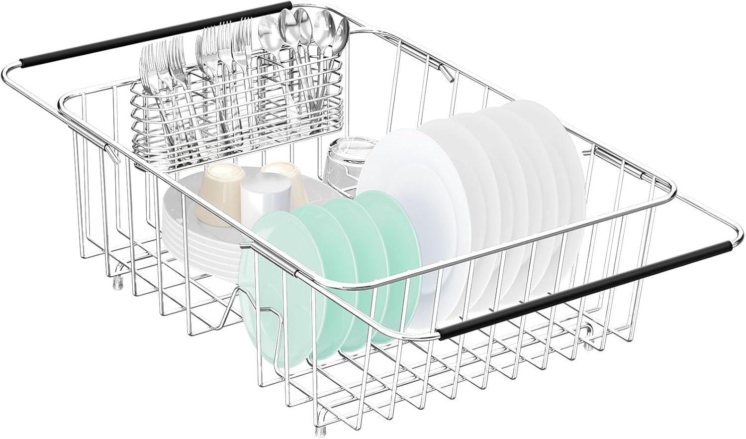 Dish Drying Rack in Sink Extendable Stainless Steel Dish Drainers for ...