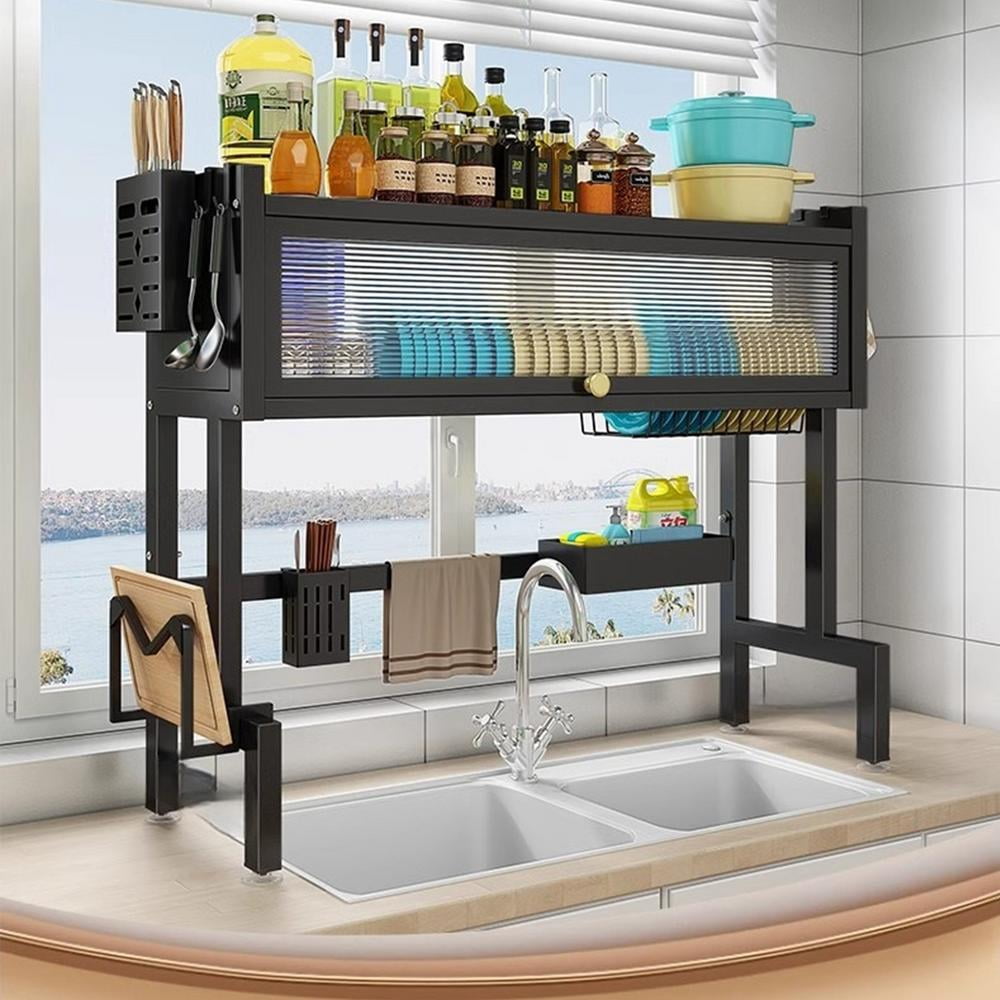 Over Sink Dish Drying Rack Stainless Steel Over Sink Dish Rack with ...
