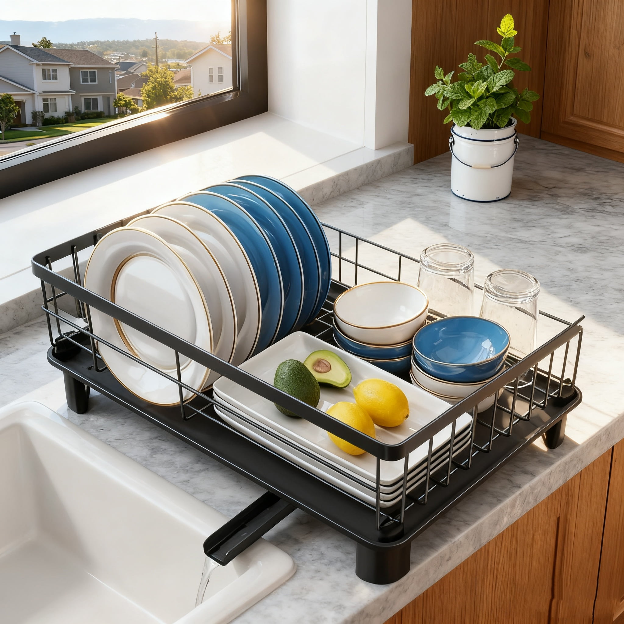 Dish Drying Rack - Small Dish Rack for Kitchen Counter, Stainless Steel ...