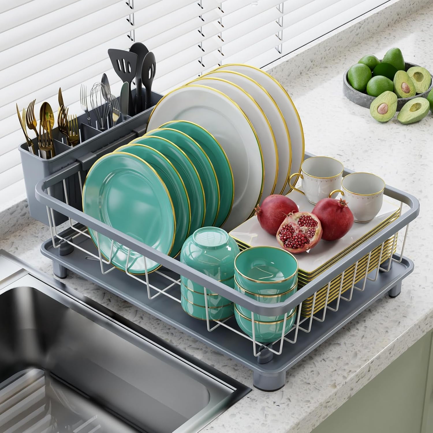 Dish Drying Rack - Space-Saving Dish Rack,Dish Racks for Kitchen ...