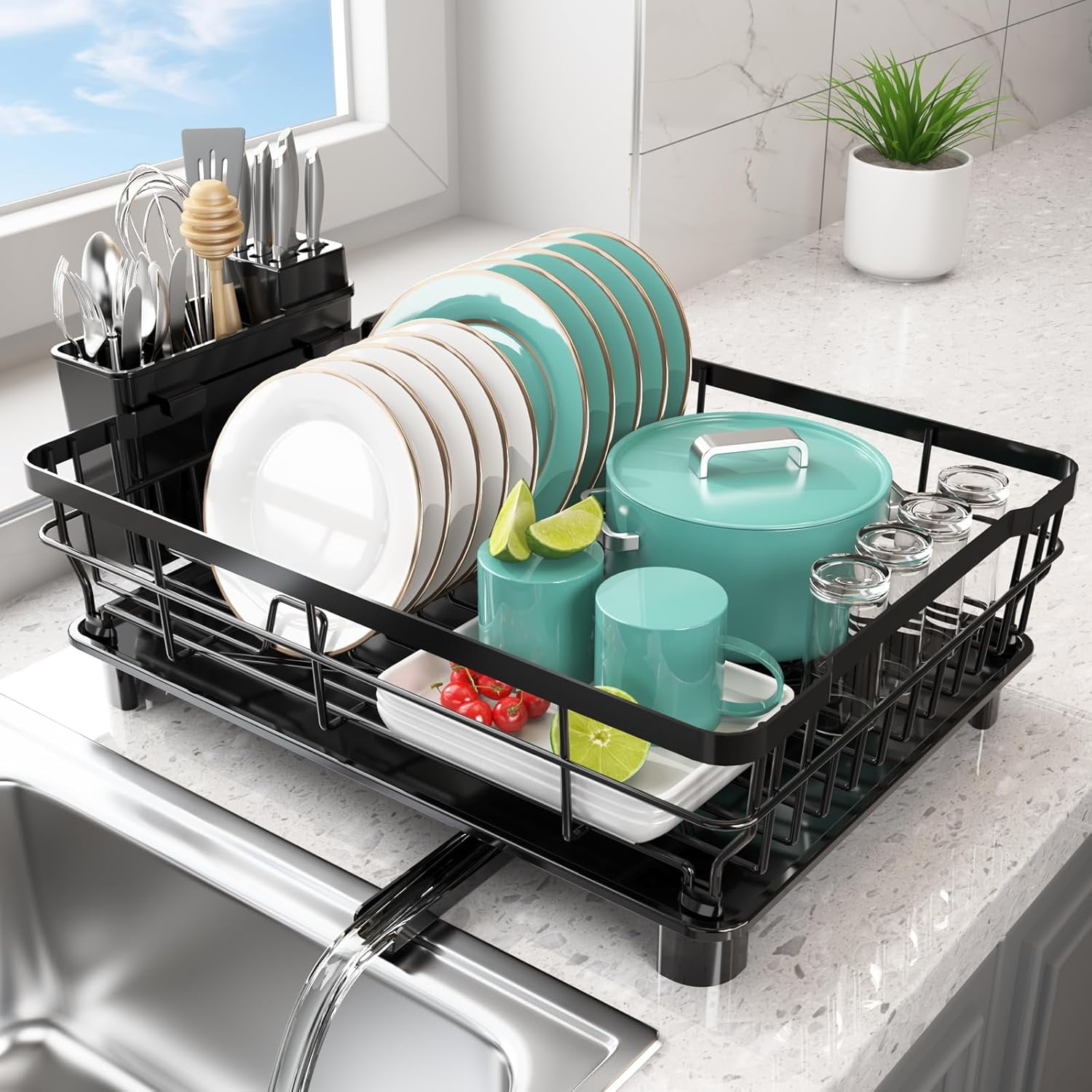 Dish Drying Rack - Space Saving Dish Rack - Dish Racks for Kitchen ...
