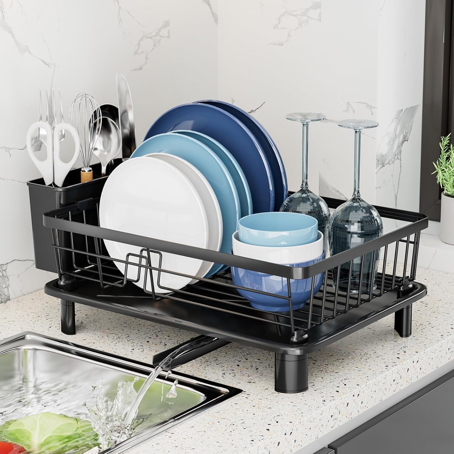 Dish Drying Rack, Space-Saving Dish Rack, Dish Racks for Kitchen ...