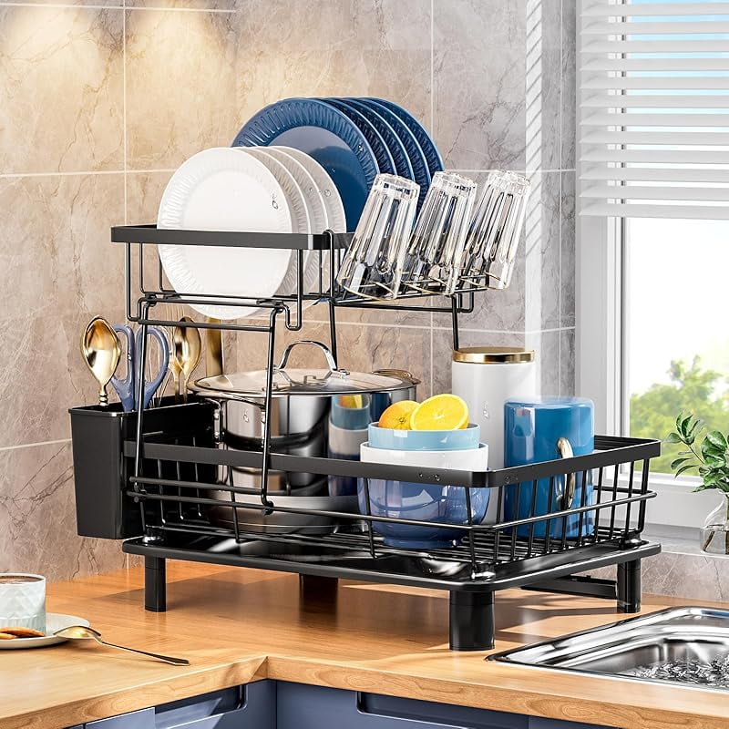 Dish Drying Rack, Space-Saving Dish Rack, Dish Racks for Kitchen ...