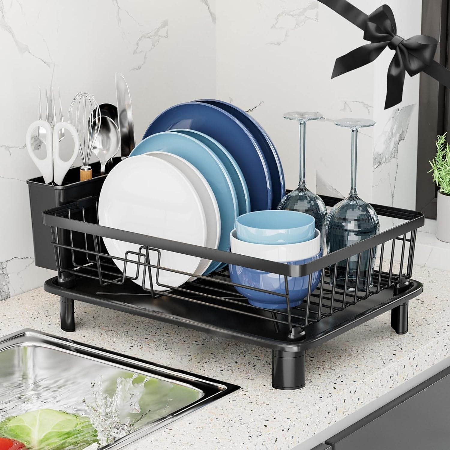 Dish Drying Rack, Space-Saving Dish Rack, Dish Racks for Kitchen ...