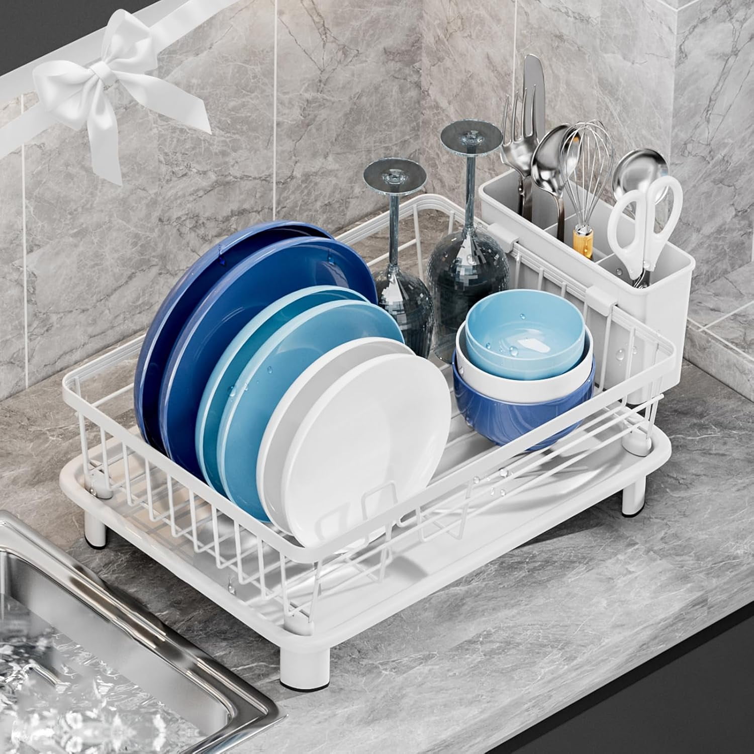 Dish Drying Rack, Space-Saving Dish Rack, Dish Racks for Kitchen ...