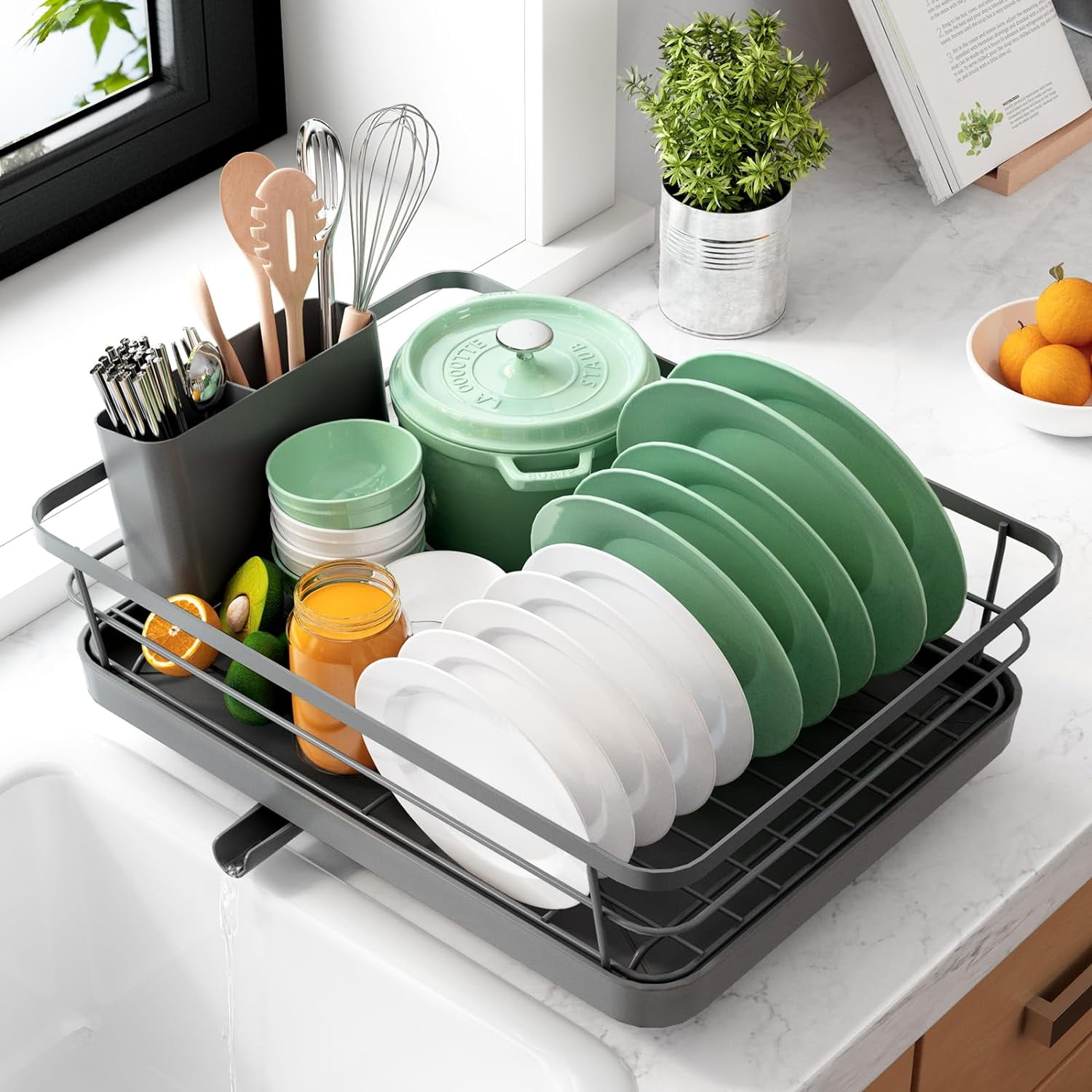 Dish Drying Rack- Space-Saving Dish Rack, Dish Racks for Kitchen ...