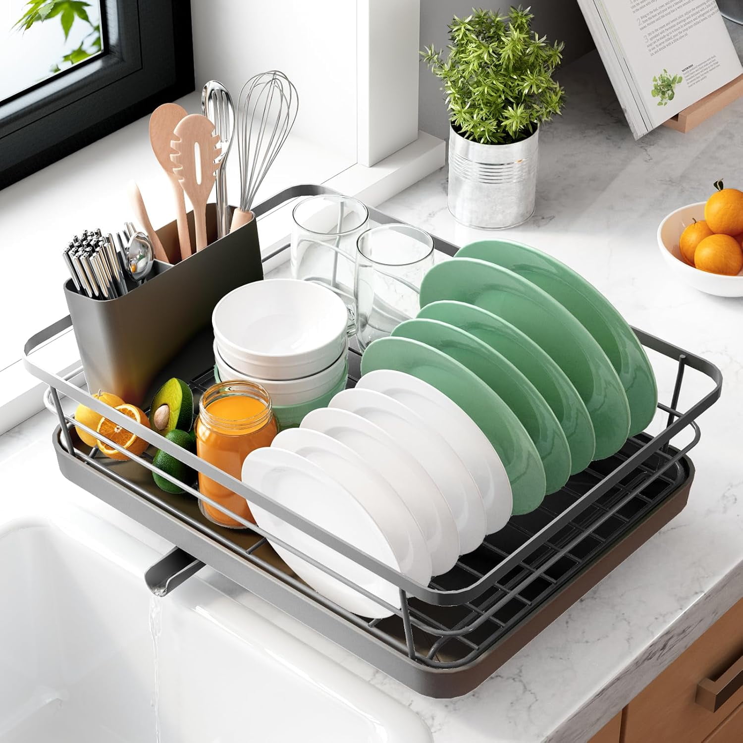 Dish Drying Rack- Space-Saving Dish Rack, Dish Racks for Kitchen ...
