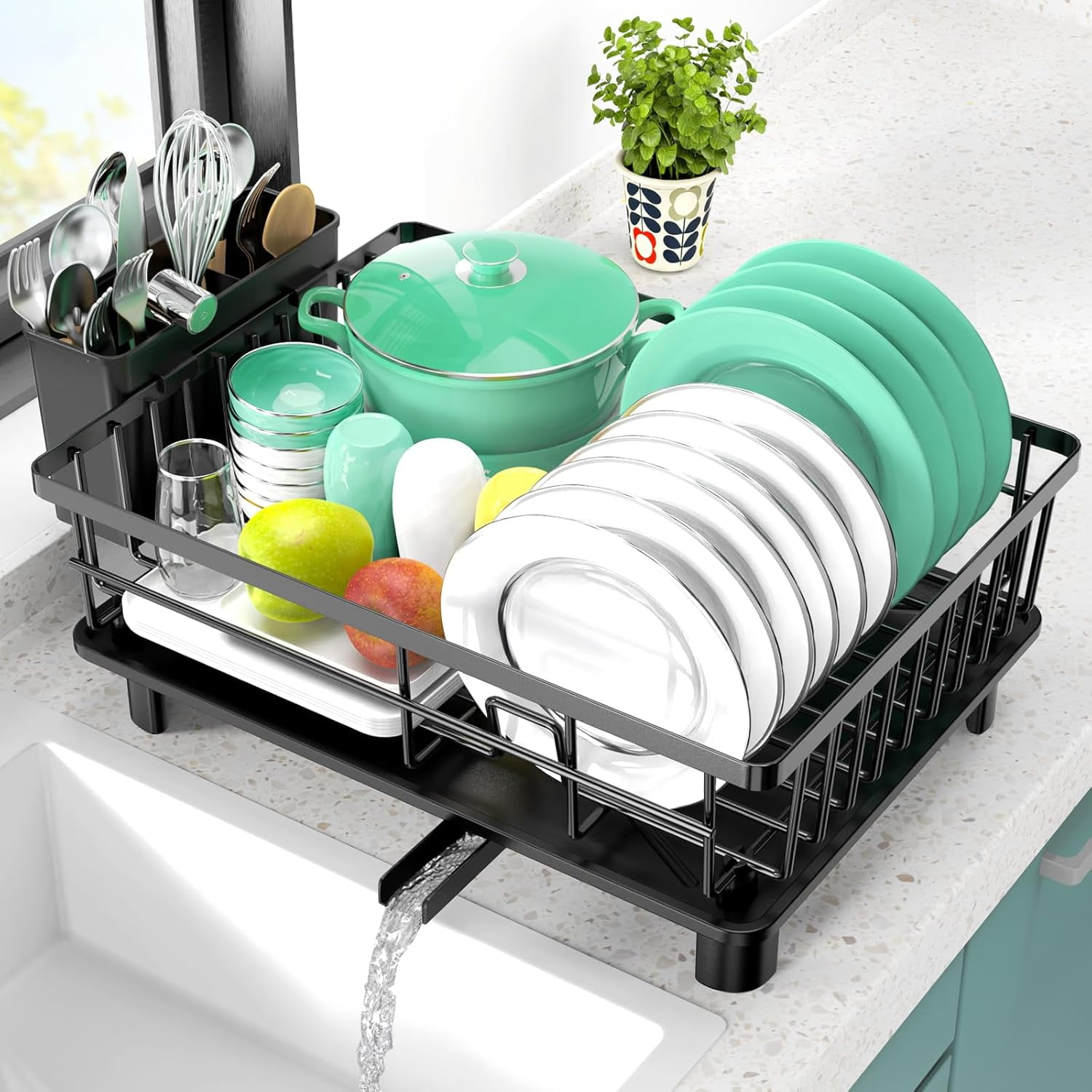 Dish Drying Rack, Space-Saving Dish Rack for Kitchen Counter, Stainless ...