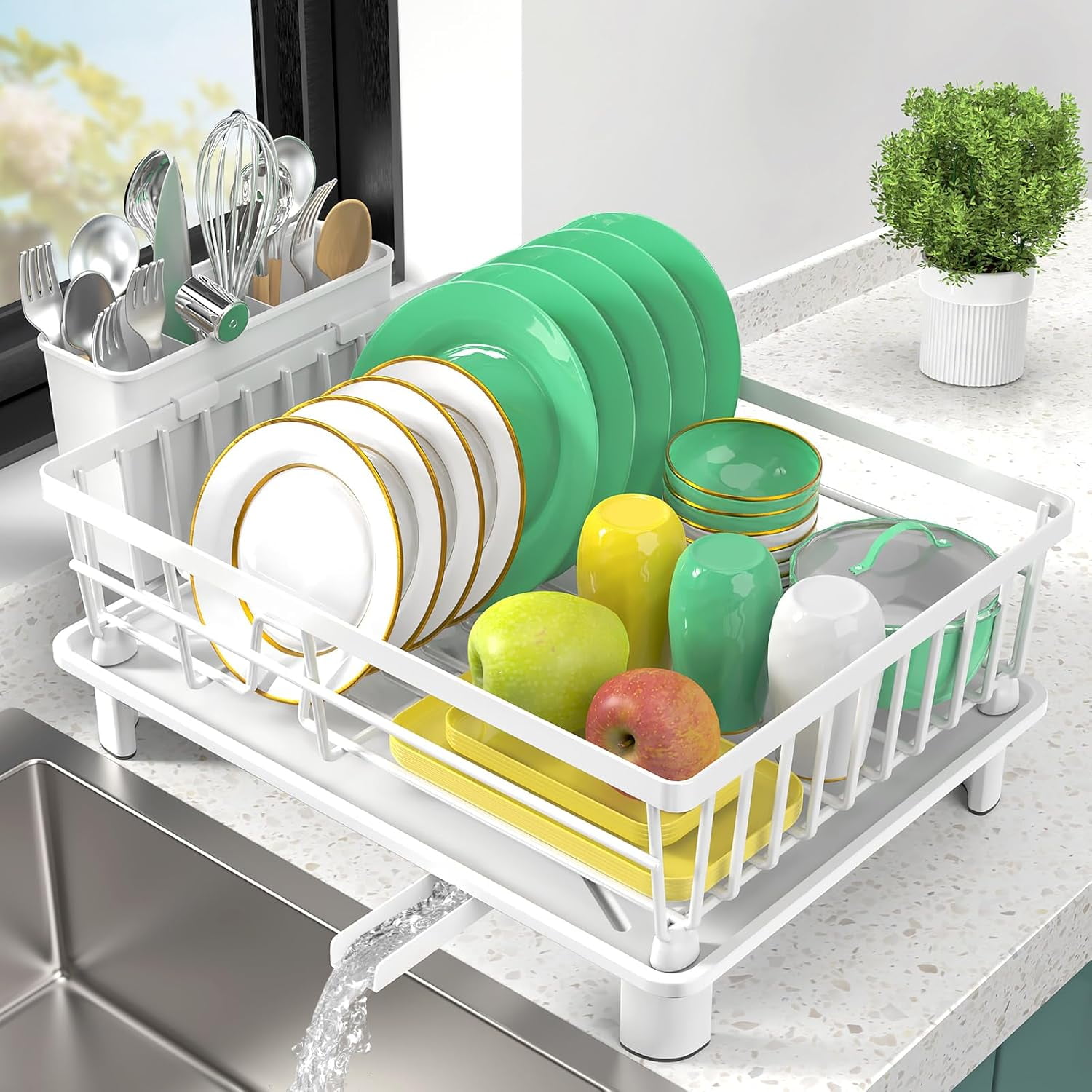 Dish Drying Rack, Space-Saving Dish Rack for Kitchen Counter, Stainless ...