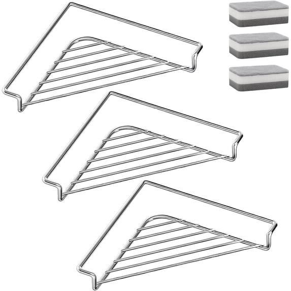 Dish Drying Rack, Stainless Steel Corner Sink Shelf with Triangular ...