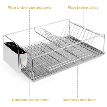 Kitchenaid Stainless Steel Wrap Compact Dish Rack in Satin Gray ...
