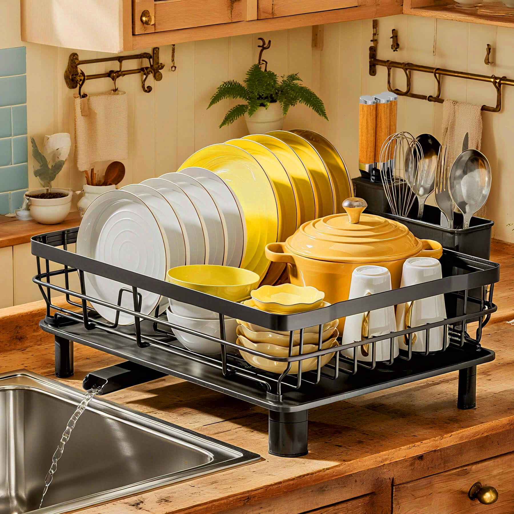 Dish Drying Rack Stainless Steel Racks For Kitchen Counter Drainer With ...