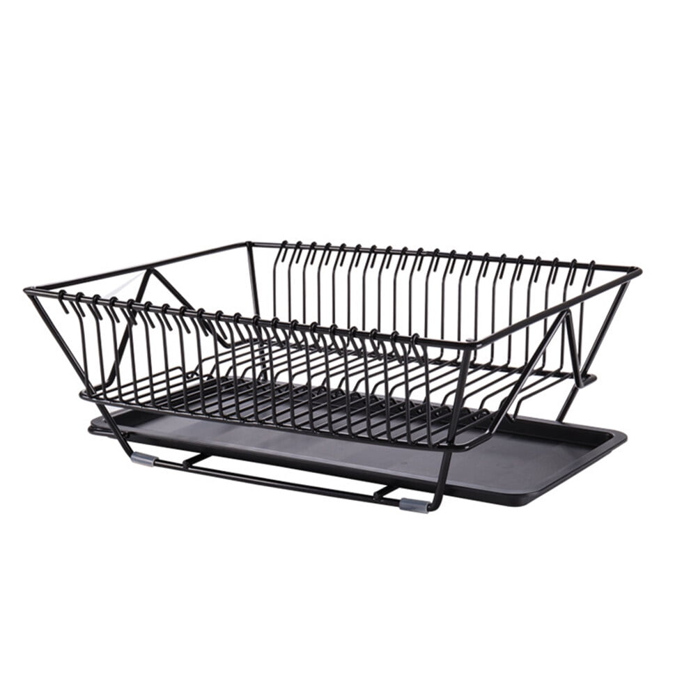 Dish Drying Rack Tray Iron Steel Draining Storage - Walmart.com