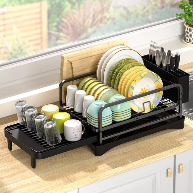 WLRETMCI 2 Tier Stainless Steel Dish Drying Rack and Drainer with Drain ...