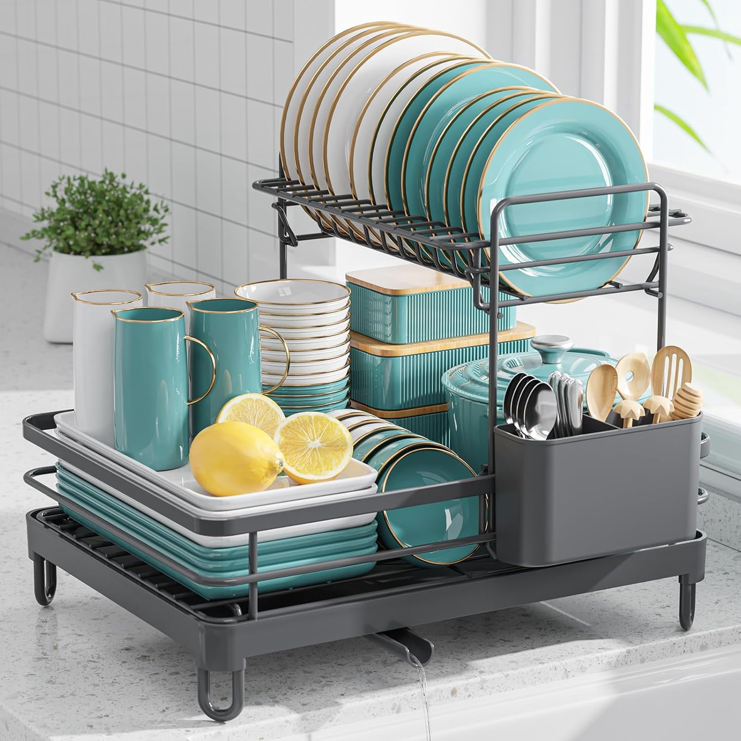 Dish Drying Rack - X-Large Stainless Dish Rack for Kitchen Counter, 2 ...