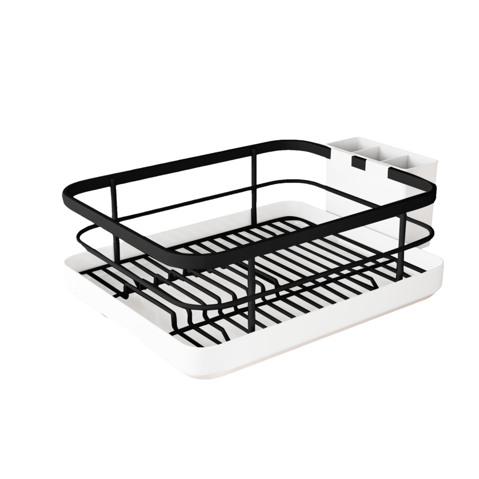 Dish Drying Rack with ABS Cutlery Drainer and Utensil Holder Ideal for ...