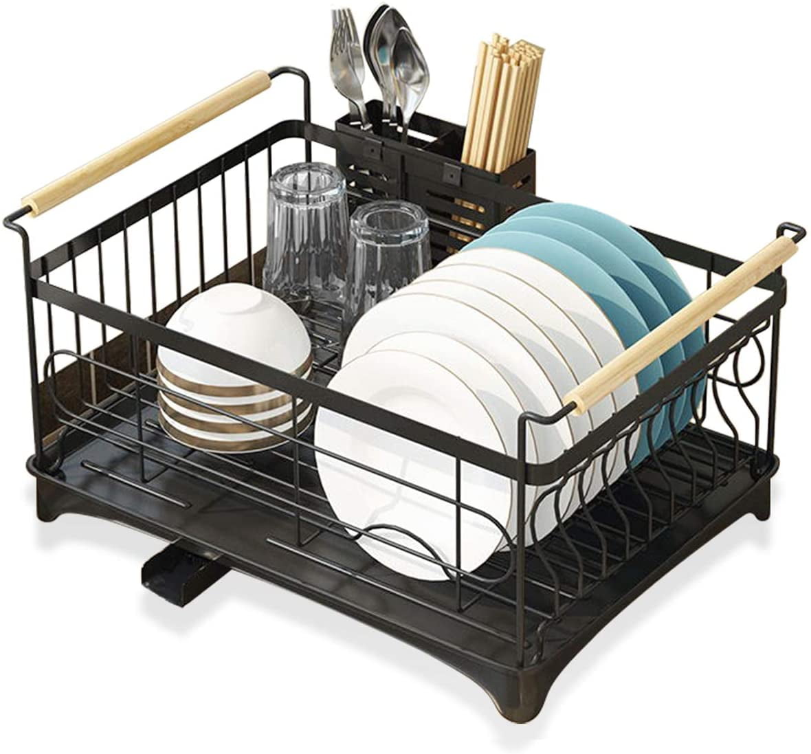 Dish Drying Rack with Drip Tray, Stainless Steel Dish Drainer with ...