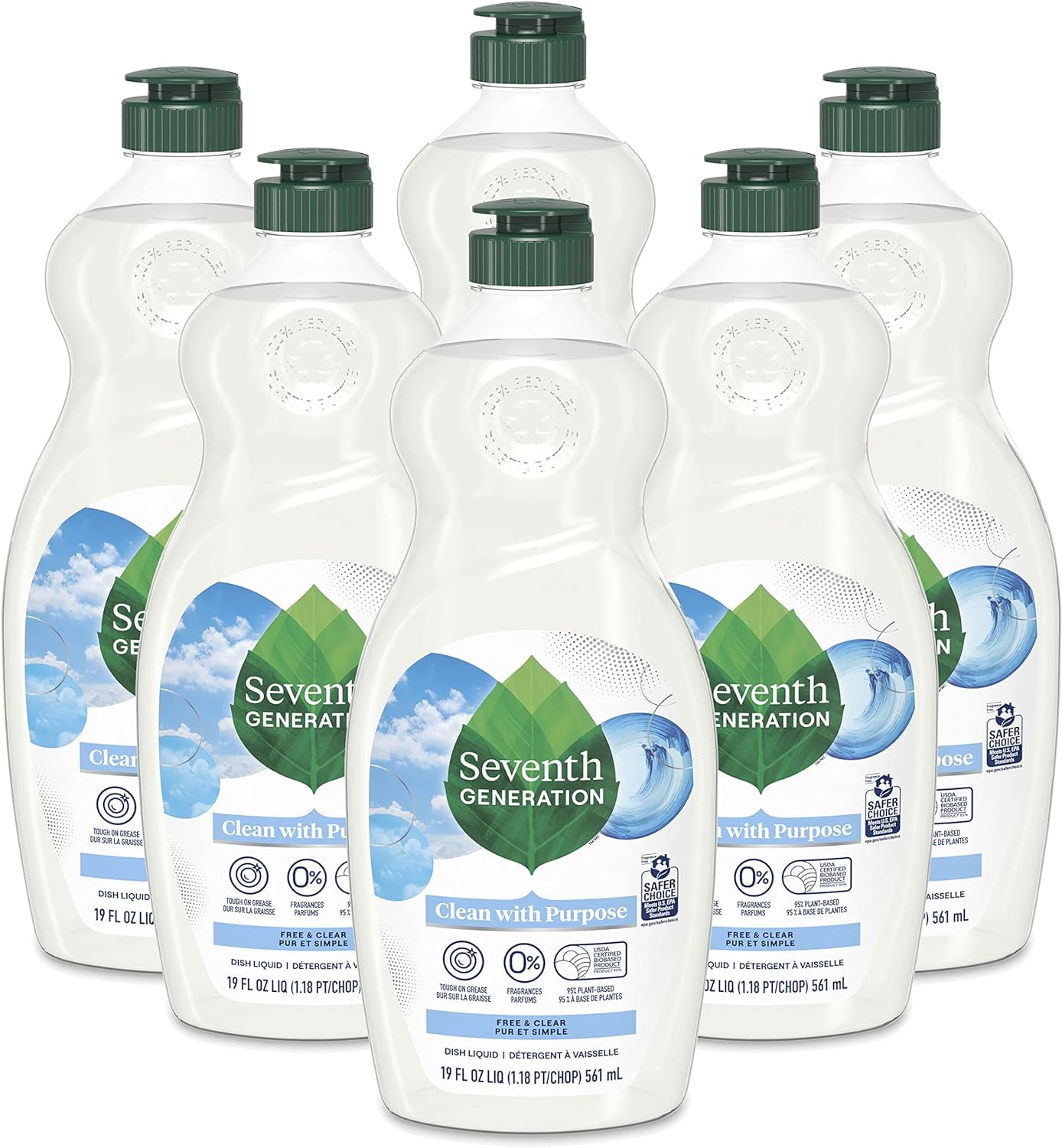 Dish Liquid Soap Free & Clear liquid soap Pack of 6 Dishwashing Soap ...