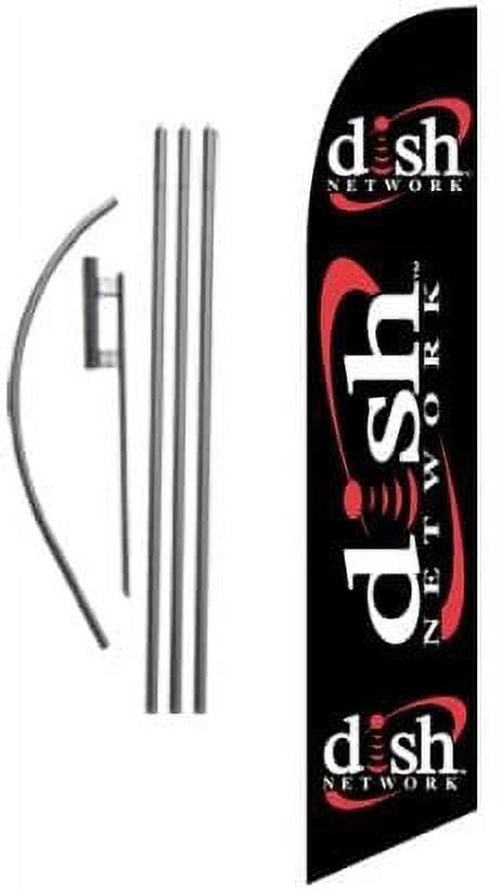 Dish Network Advertising Feather Banner Swooper Flag Sign with Flag ...