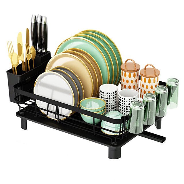 Dish Rack Dish Drainers for Kitchen Counter, Dish Drying Rack Drain ...