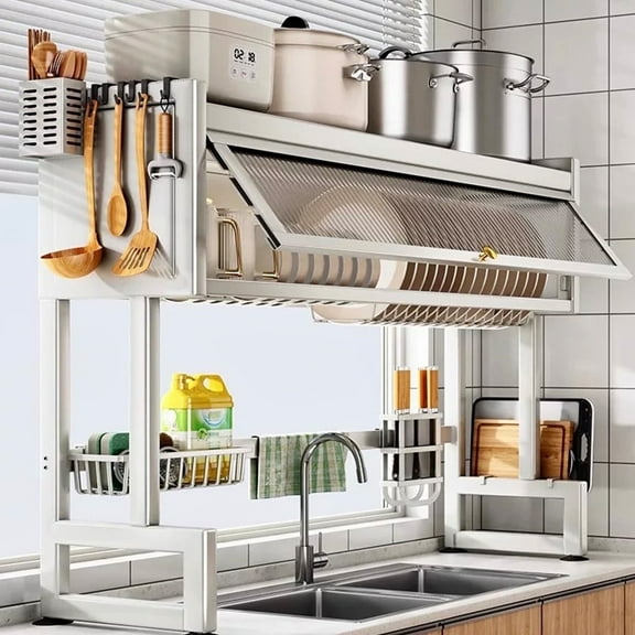 Better Chef 22" 2-Level Chrome-Plated R-Shaped Dish Rack - Walmart.com