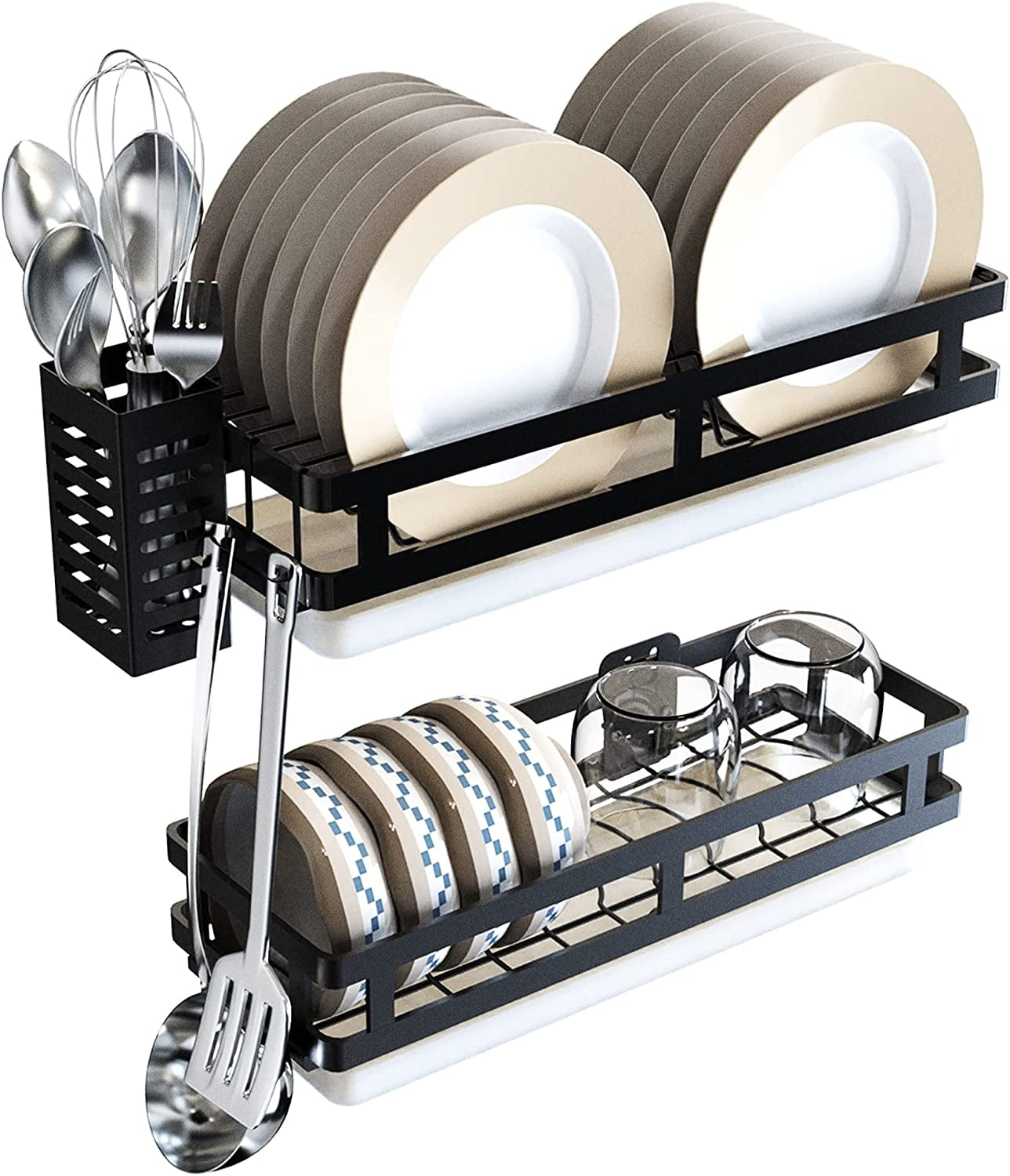 Dish Rack, Wall Mounted Stainless Steel Dish Drying Rack, Kitchen ...