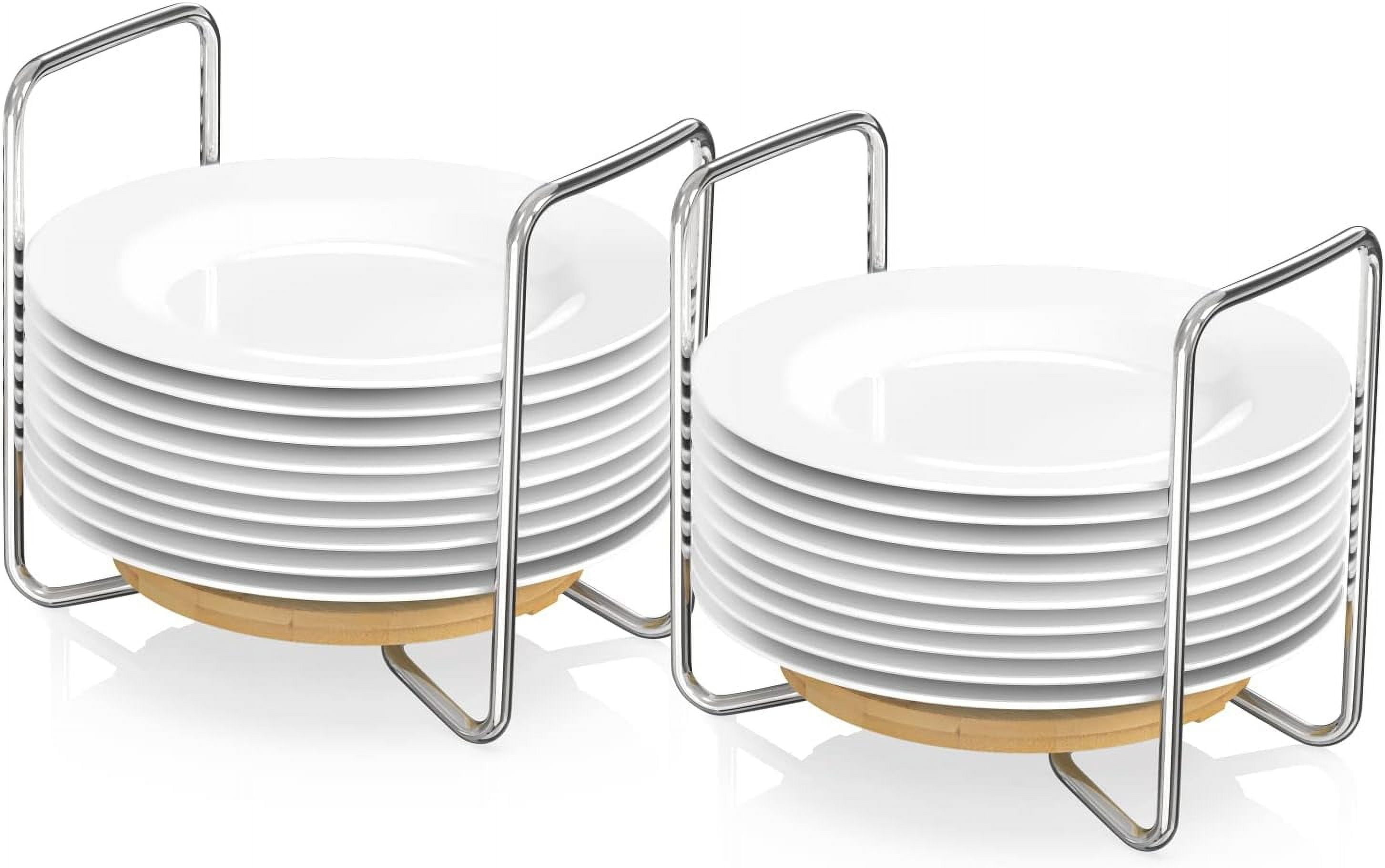 Dish Racks for Kitchen Countertop Organizer - Bamboo Plate Holder ...