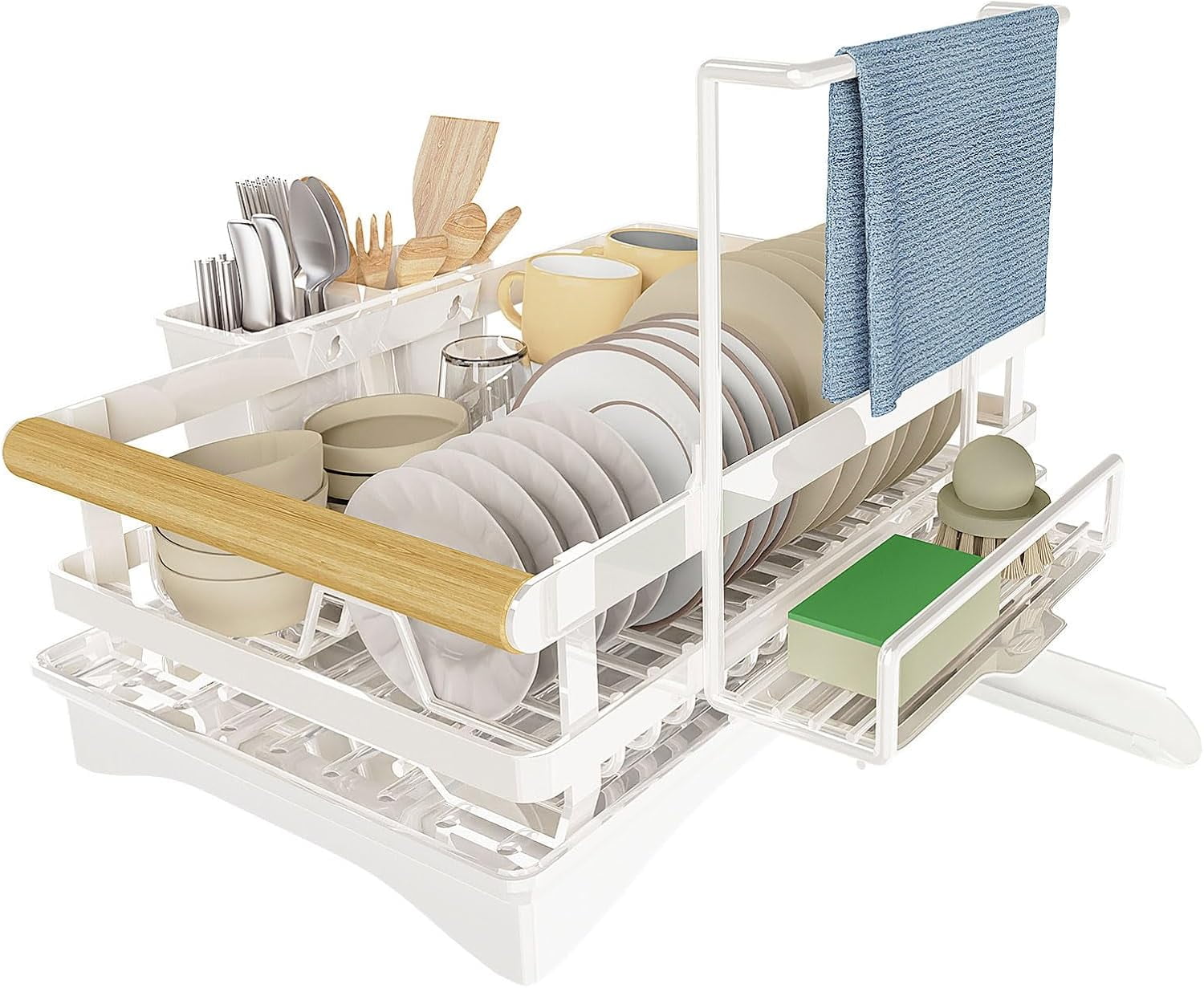 Dish Racks for Kitchen Counter, Space-Saving Drainers with Removable ...