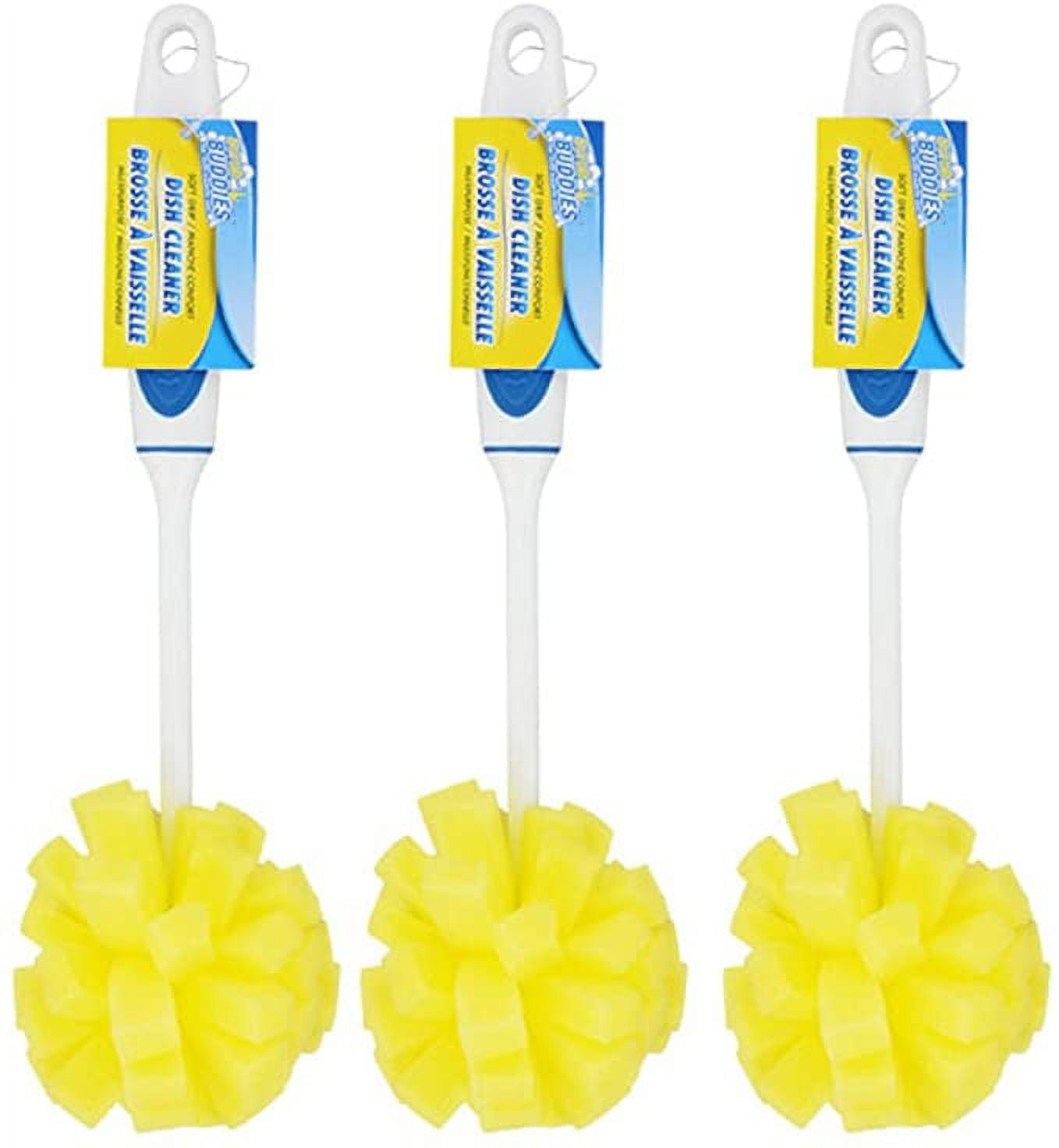 Dish Scrubber - Scrub Dishwashing Foam Sponges with Handles Bottle ...