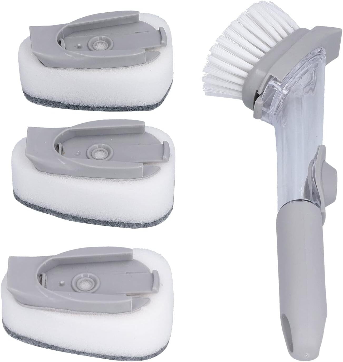 Dish Scrubber with Soap Dispenser,Soap Dispensing Dish Brush Set ...