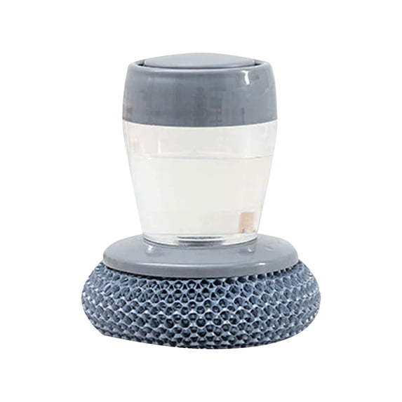 Dish Scrubber with Soap Dispenser, Steel Wool Scrubber with Replaceable ...