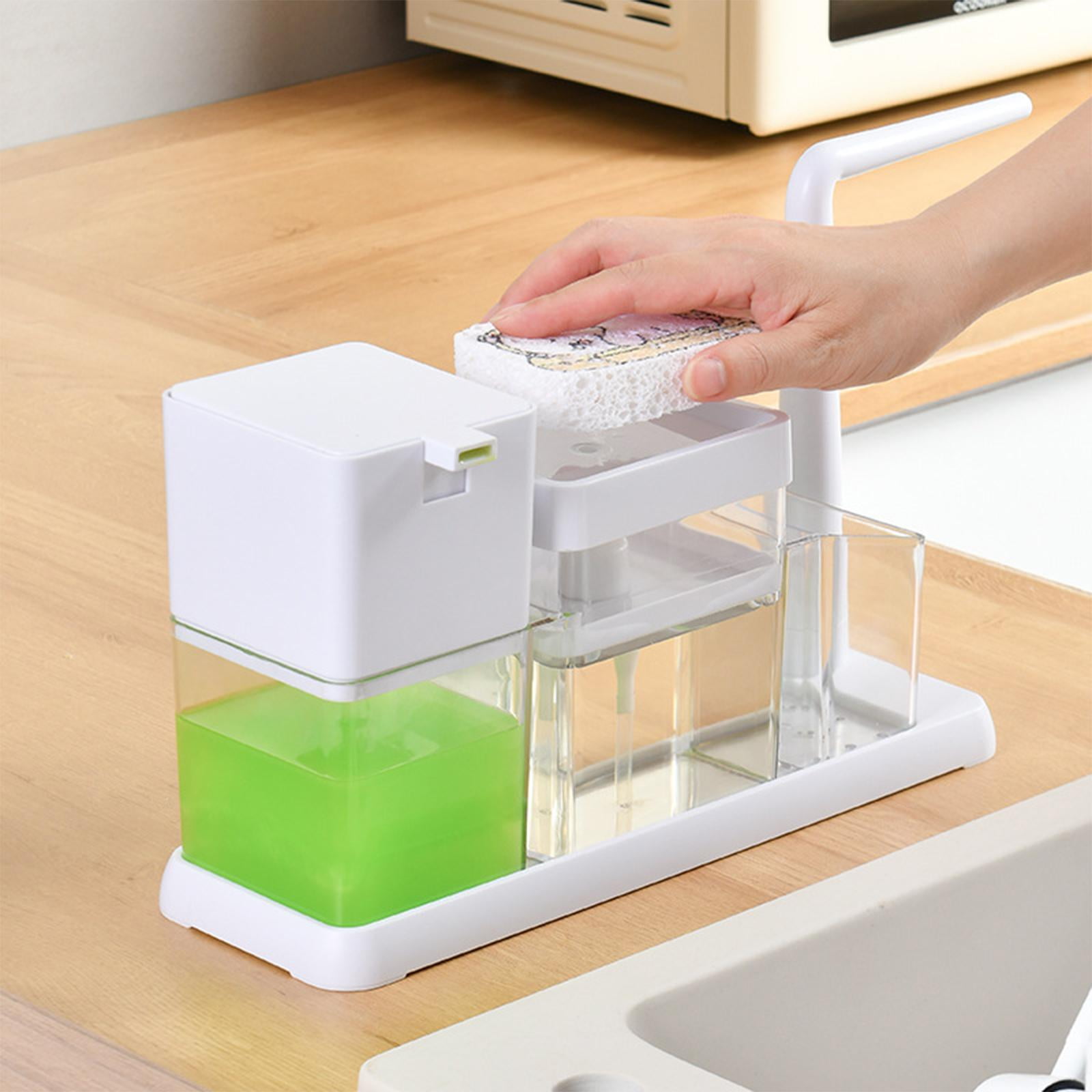 Dish Soap Dispenser Sink Countertop Organizer Refillable Automatic ...