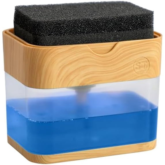 Dish Soap Dispenser and Sponge Holder for Kitchen Sink, Waterproof ...