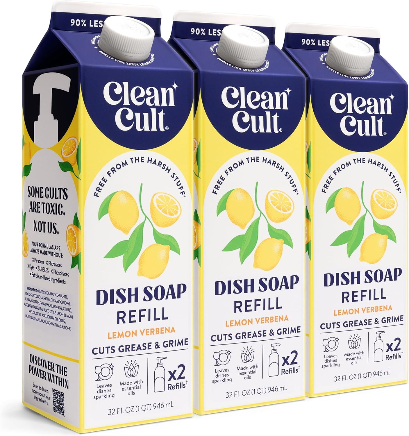 Dish Soap Liquid Refills - Plant Based Cleaning Power - Cuts Grease ...