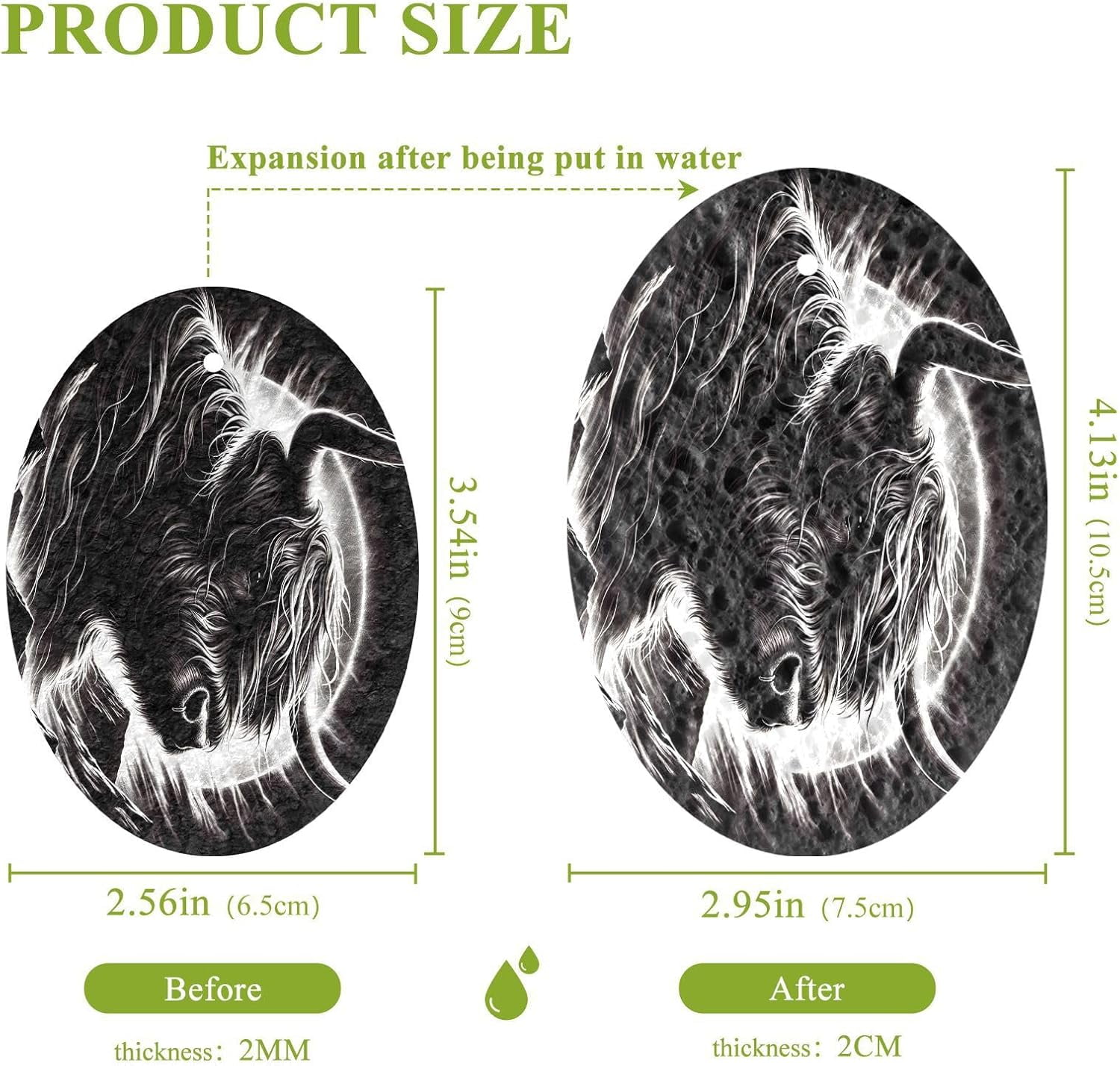 Dish Sponges Kitchen Highland Cattle Cool Scrub Sponge Scotland Cow Non ...