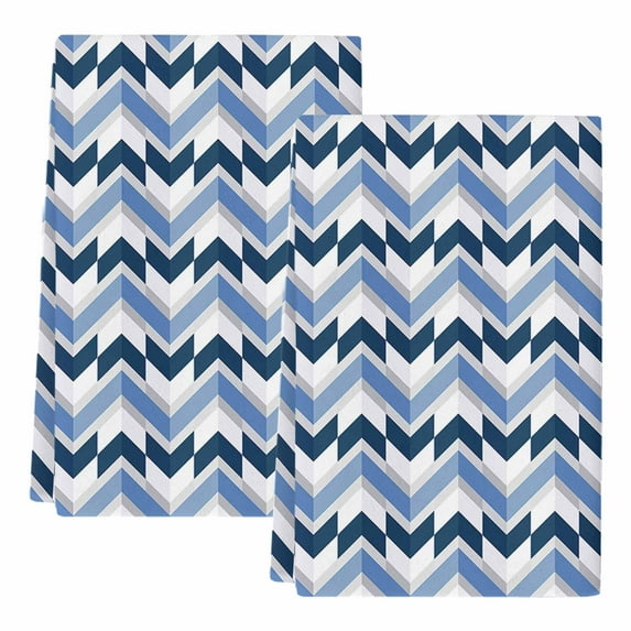 Dish Towels, Abstract Geometric Absorbent Kitchen Towels 2 PCS, Blue ...