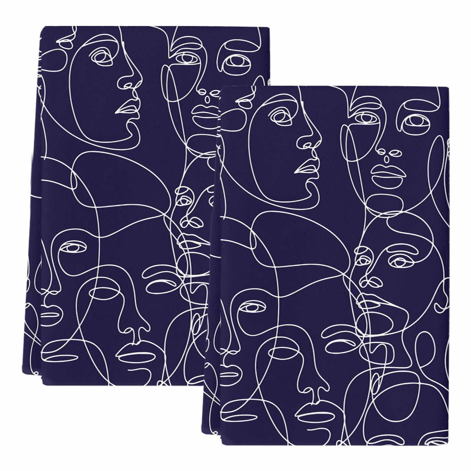 Dish Towels, Abstract Human Face Absorbent Kitchen Towels 2 PCS ...