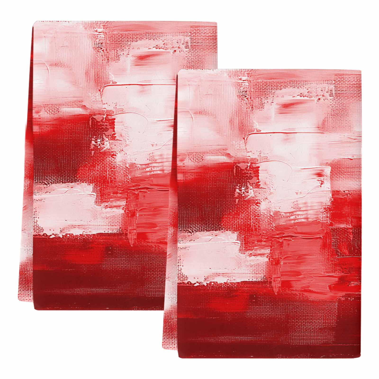 Dish Towels, Abstract Oil Painting Absorbent Kitchen Towels 2 PCS, Red ...