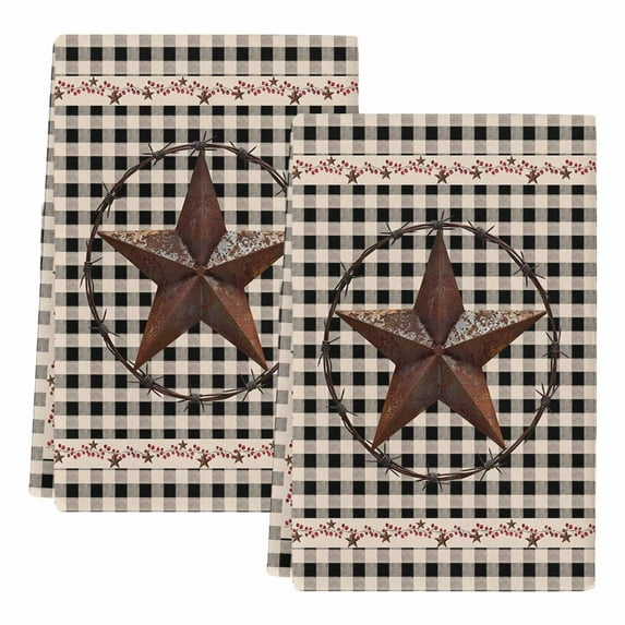 Dish Towels, Barn Star Retro Absorbent Kitchen Towels 2 PCS, Berry ...