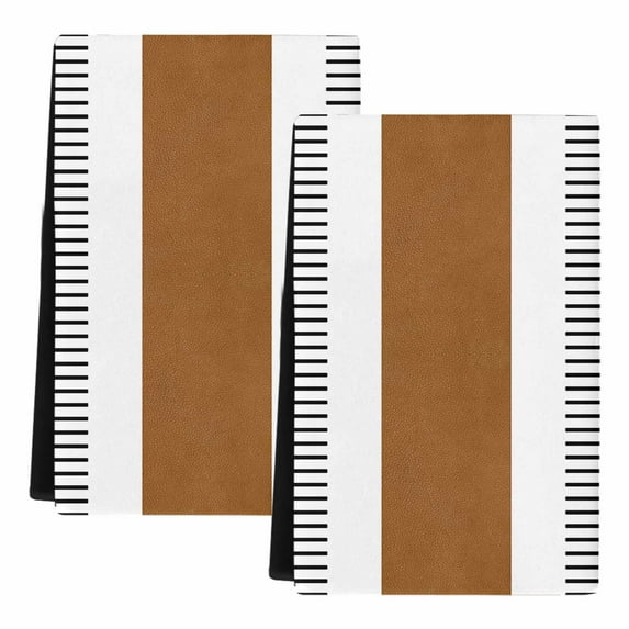 Dish Towels, Black Brown Stripe Absorbent Kitchen Towels 2 PCS, Boho ...