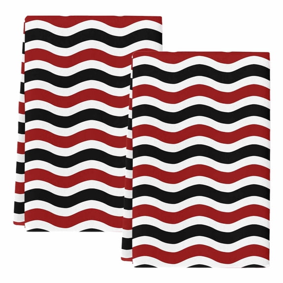 Dish Towels, Black Red Water Ripples Absorbent Kitchen Towels 2 PCS ...