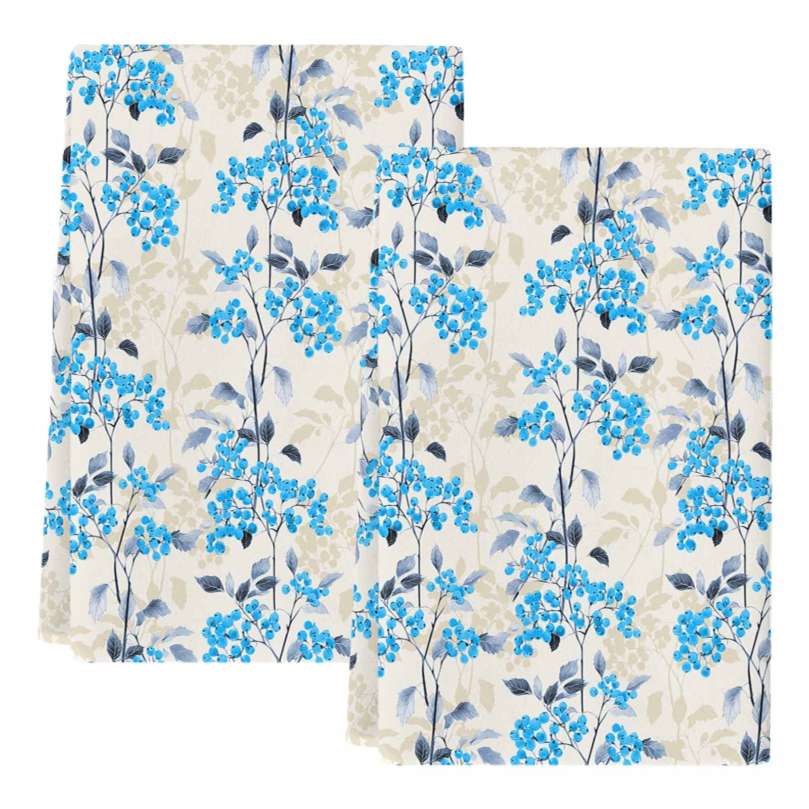 Dish Towels, Blue Berry Fruit Absorbent Kitchen Towels 2 PCS, Rustic ...